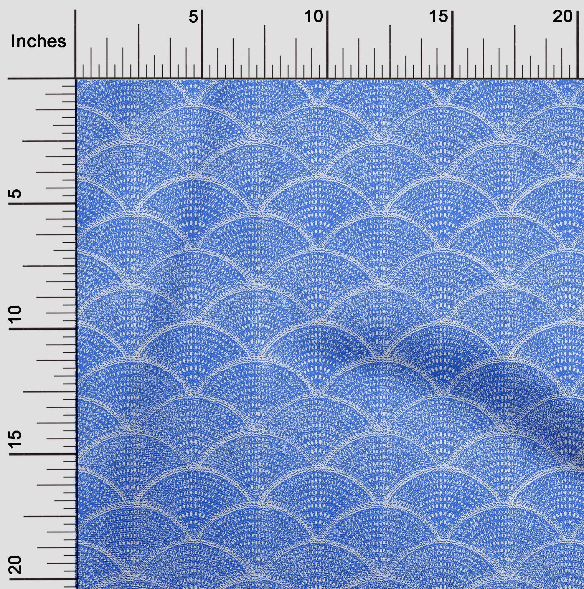 oneOone Cotton Flex Blue Fabric Block Sewing Material Print Fabric By ...