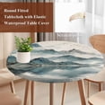 Chinese Ink Mountain Round Tablecloth 55-60 Inch Round Fitted Table ...