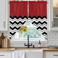 Black Ripple Swag Curtain Valance for Window 2 Panels Black Striped ...