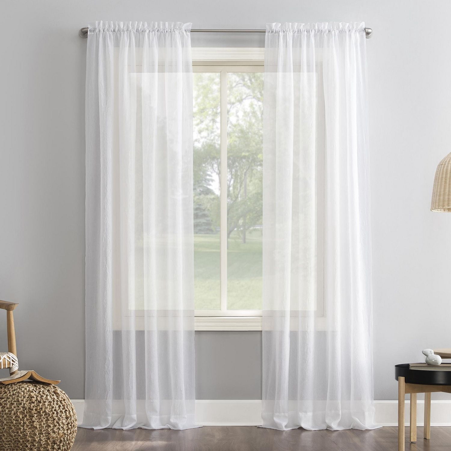 Click here for Mainstays Crushed Voile Window Curtains Panel Pair... prices