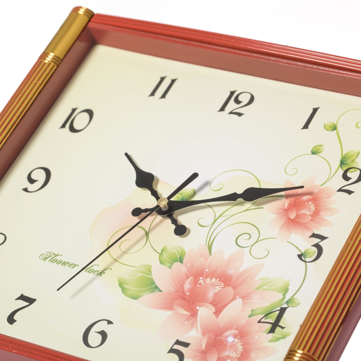 Buy Unique Modern Square Shaped Wall Clock With Floral Design for ...