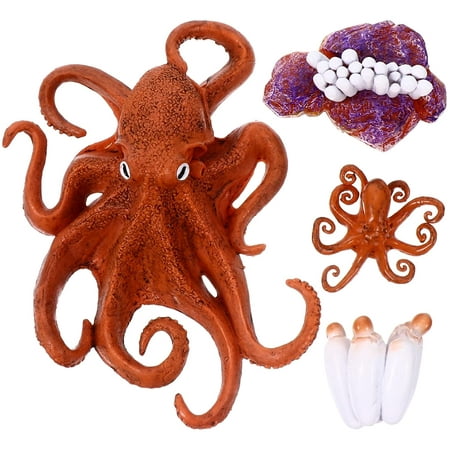 1 Set Mini Sea Animal Life Cycle Figurines of Octopus Fish Biology ...