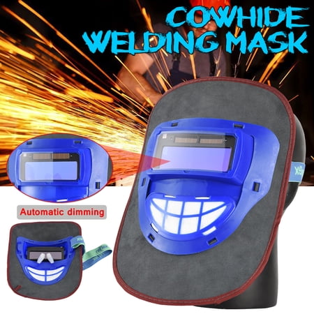 Auto Darkening Cowhide Welding Helmet Mask Welders Grinding Function ...