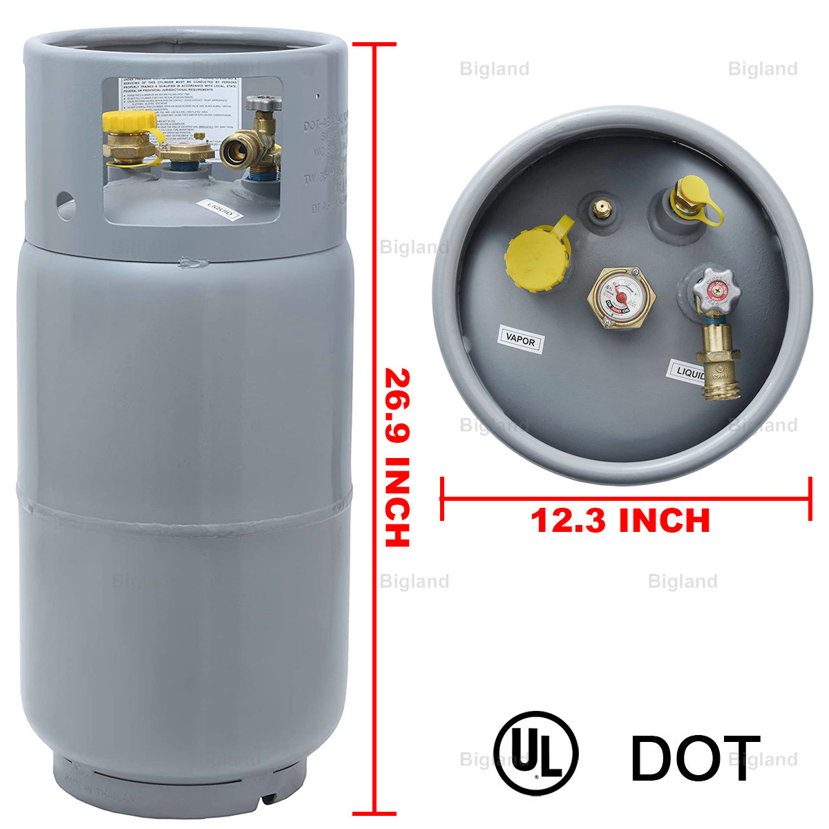 New Forklift Propane Tank Cylinder Gauge DOT TC Compliant UL Listed 33 ...