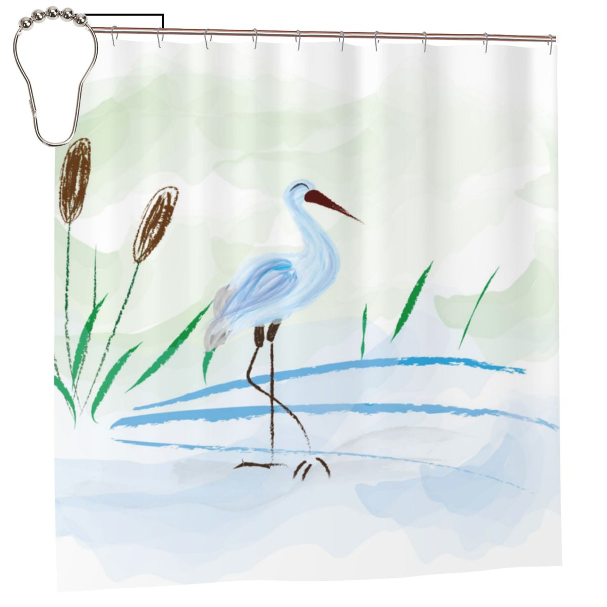 Yfyang Waterproof Bathroom Shower Curtain Lake View Graffiti Shower