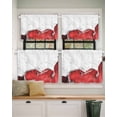 Abstract Red White Marble Texture Short Blackout Curtains 24 Inch Long ...