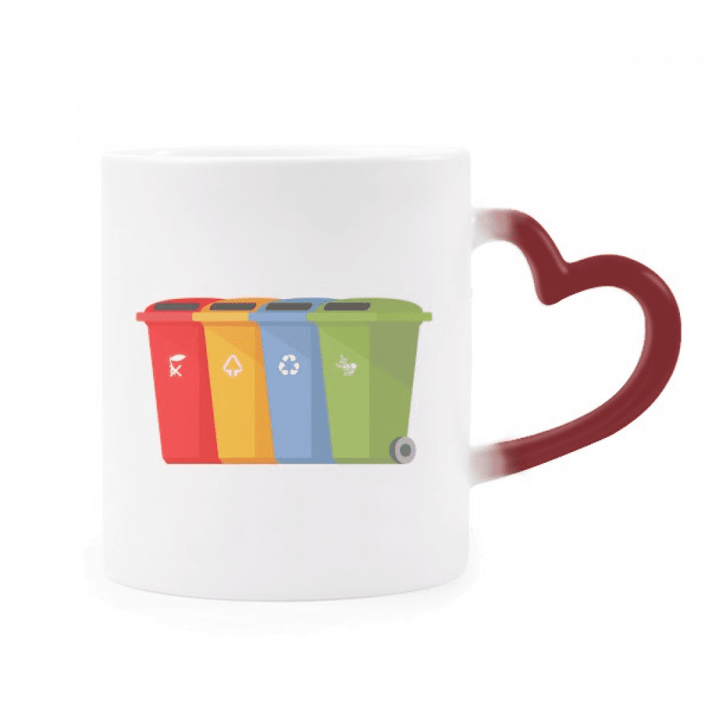 Care Environment Classify Dustbin Heat Sensitive Mug Red Color Changing ...