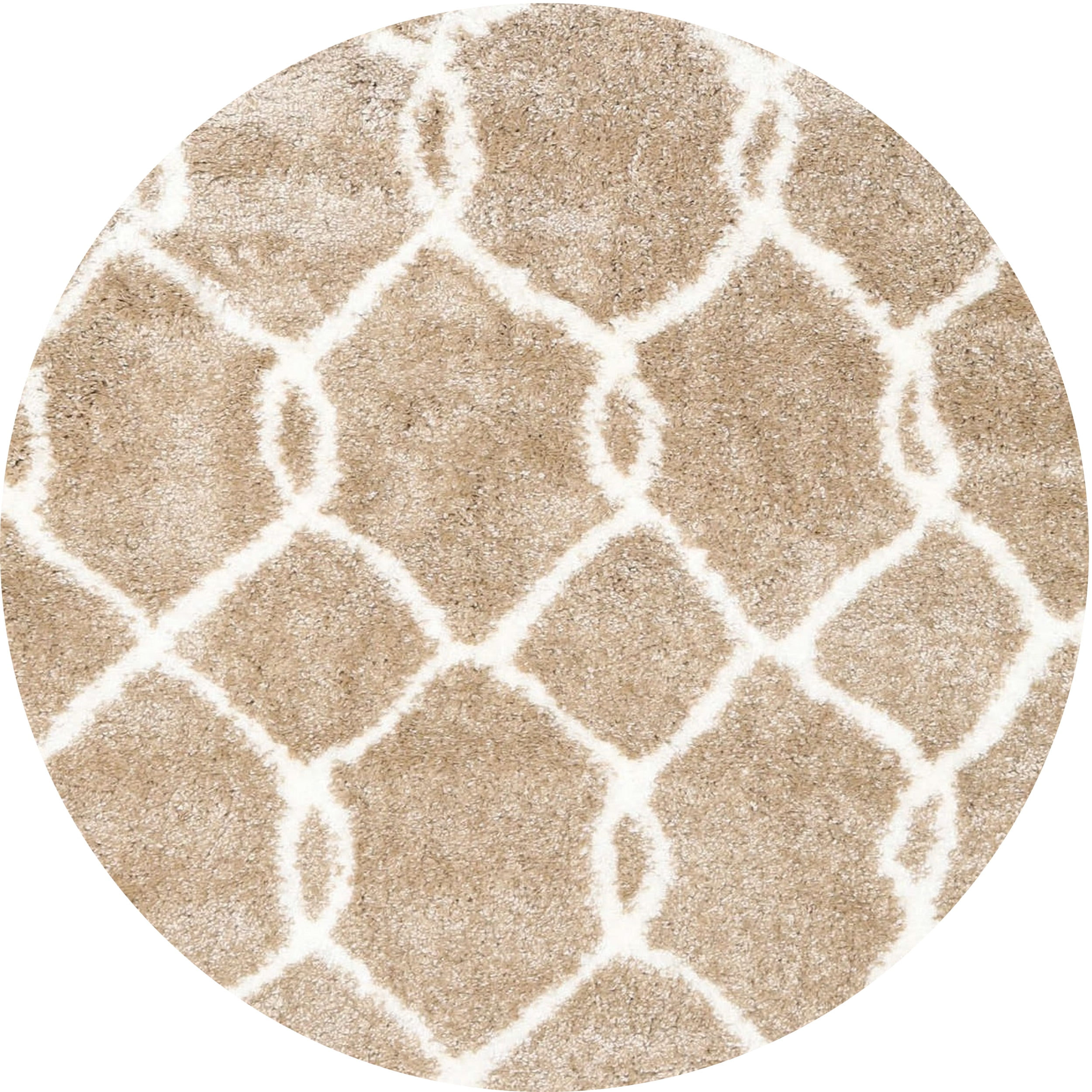Ahgly Company Machine Washable Indoor Round Contemporary Wheat Beige ...