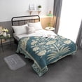 Flower Tree Leaves Quilted Comforters Cooling Blanket Oversized King ...