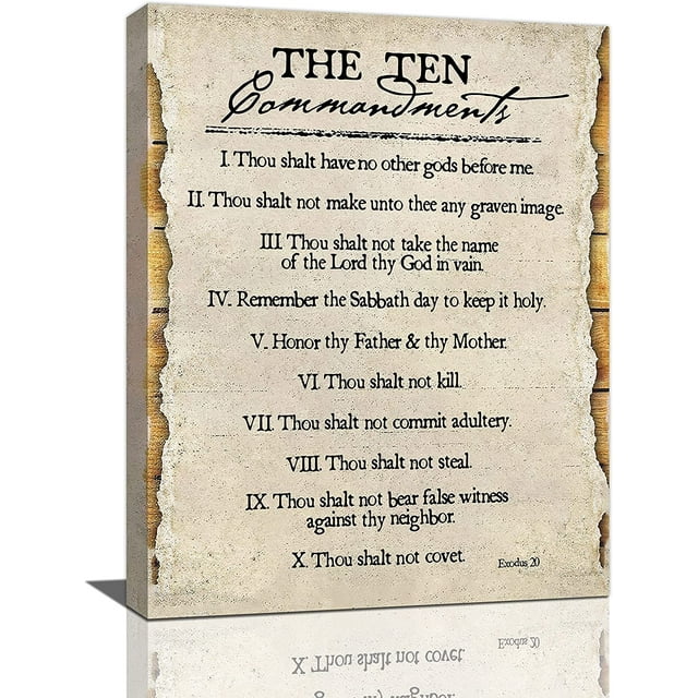 Ten Commandments Wall Decor 10 Commandments Wall Art Motivational ...