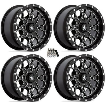 MSA M12 Diesel ATV Wheels/Rims Black 14" Honda Foreman Rancher SRA ...