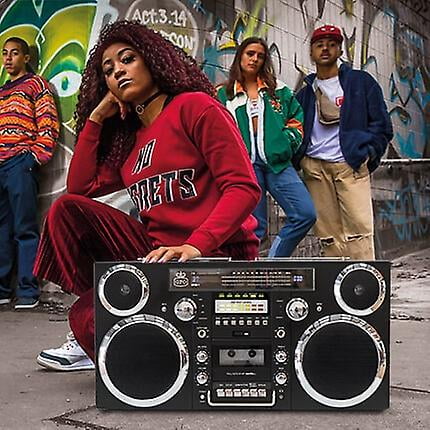 GPO Brooklyn 1980S-Style Portable Boombox - Black USA import - Walmart.ca
