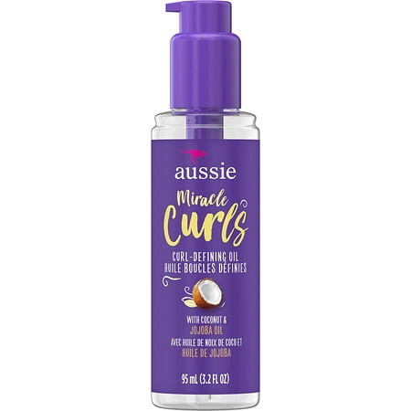Aussie Miracle Curls Curl-Defining Oil Hair Treatment with Jojoba Oil ...