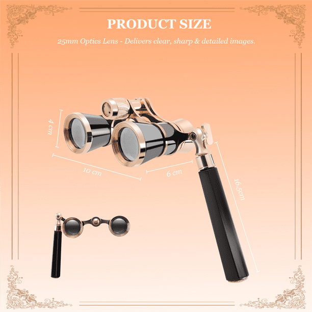 Black 3X25 Opera Binocular Coated Lens Telescope Opera Glasses Coated ...