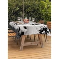 54x80 Inch Outdoor Tablecloth with Umbrella Hole Zipper Rectangle Black ...