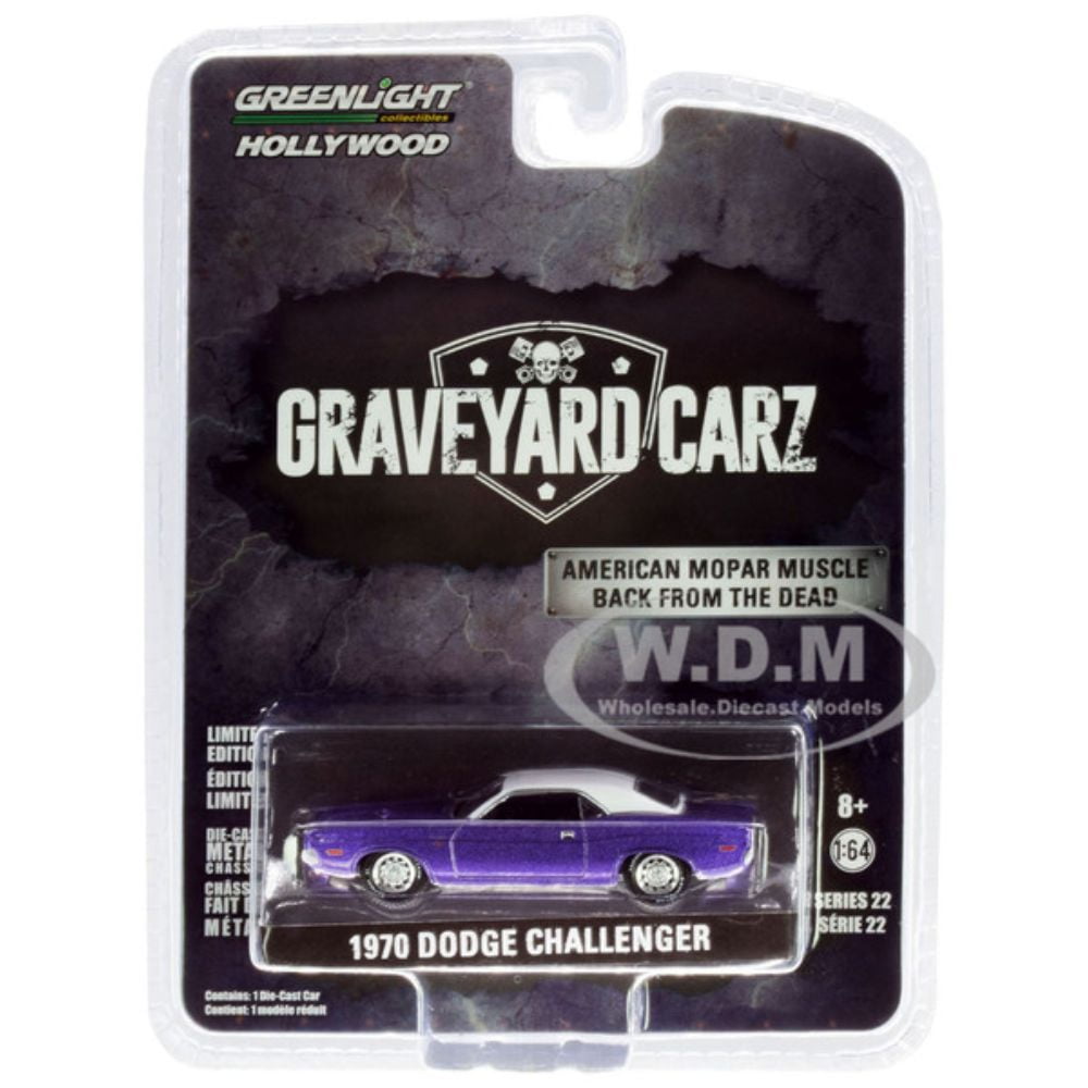 Diecast 1970 Dodge Challenger Purple with White Top "Graveyard Carz ...