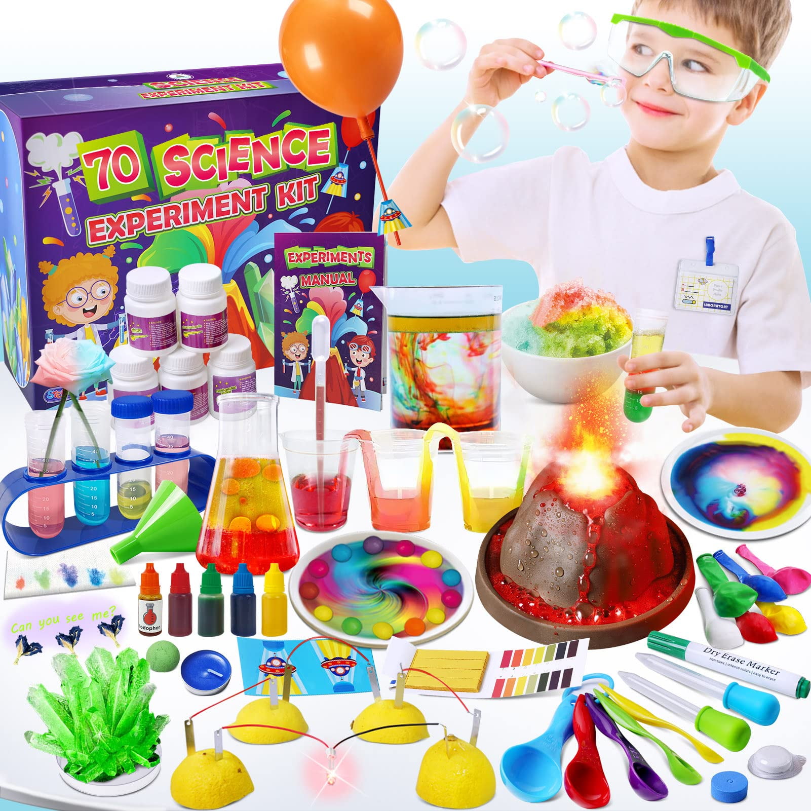 Kit científico UNGLINGA 70 experimentos de laboratorio para niños de 4 ...