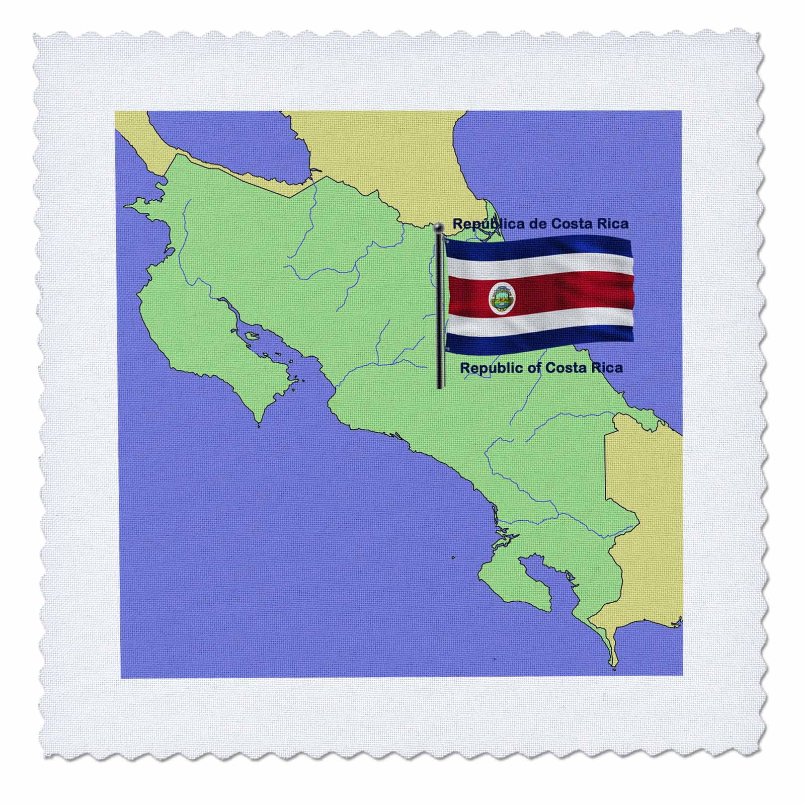 3dRose Flag and Map of Costa Rica with Republic of Costa Rica printed ...