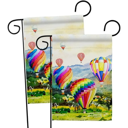 Breeze Decor Escape Hot Air Balloon Garden Flag 2pcs Pack Summer Fun in ...