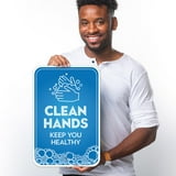Clean Hands Keep You Healthy Blue Sign, 12x18 Aluminum - Walmart.com