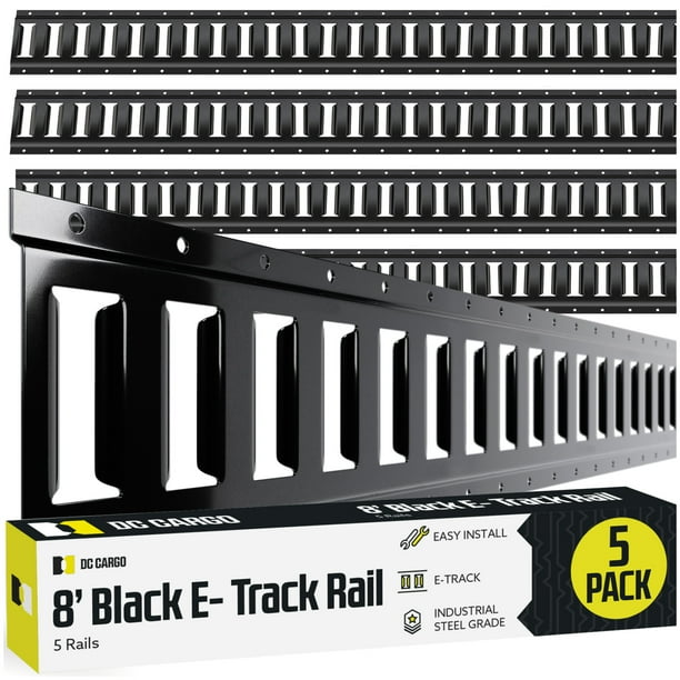 DC Cargo Etrack Rails 8' Horizontal Black Powder Coated E Track Rail 5-pack - Walmart.com