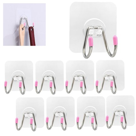 8 Pack Wall Hanging Hooks for Wall Shelf, Heavy Duty Reusable Adhesive ...