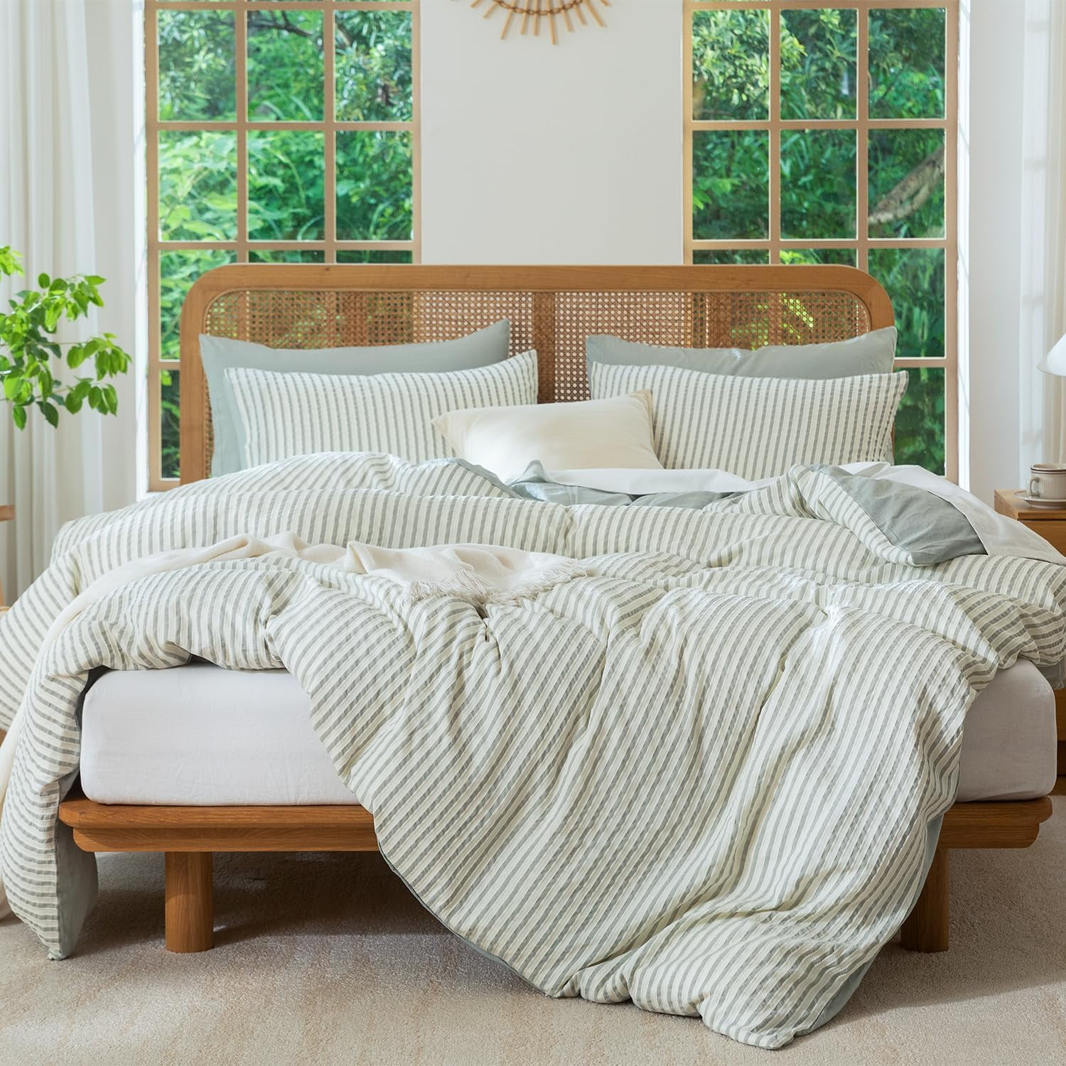 Click here for Rejoda-Striped Duvet Cover King Washed Microfiber... prices