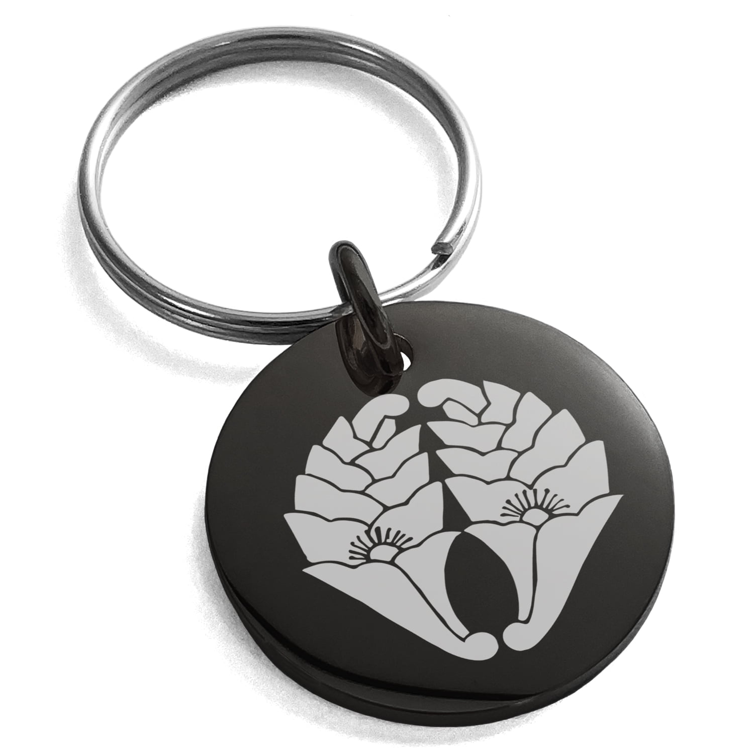 Stainless Steel Nabeshima Samurai Crest Engraved Small Medallion Circle ...