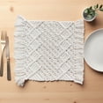2 Pcs Macrame Placemat, 11.8 x 9.8 in Handmade Cotton Boho Table ...