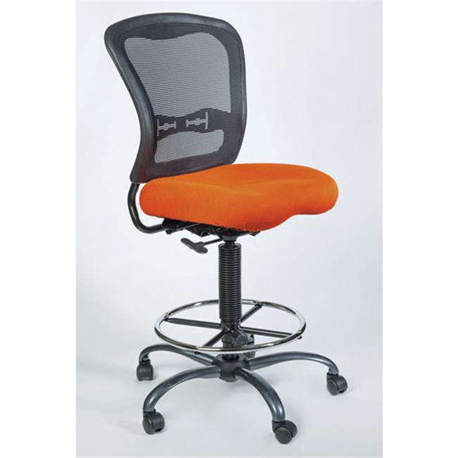 Office Source 7851NS7700F9170 Armless Mesh Back Task Stool with Orange ...