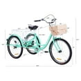 "Viribus 24"" Single-Speed Adult 3-Wheel Trike w/ Basket, Lights & Bell ...