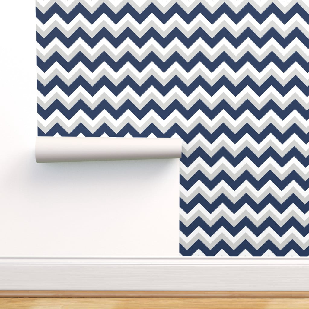 Navy Blue Chevron Wallpaper