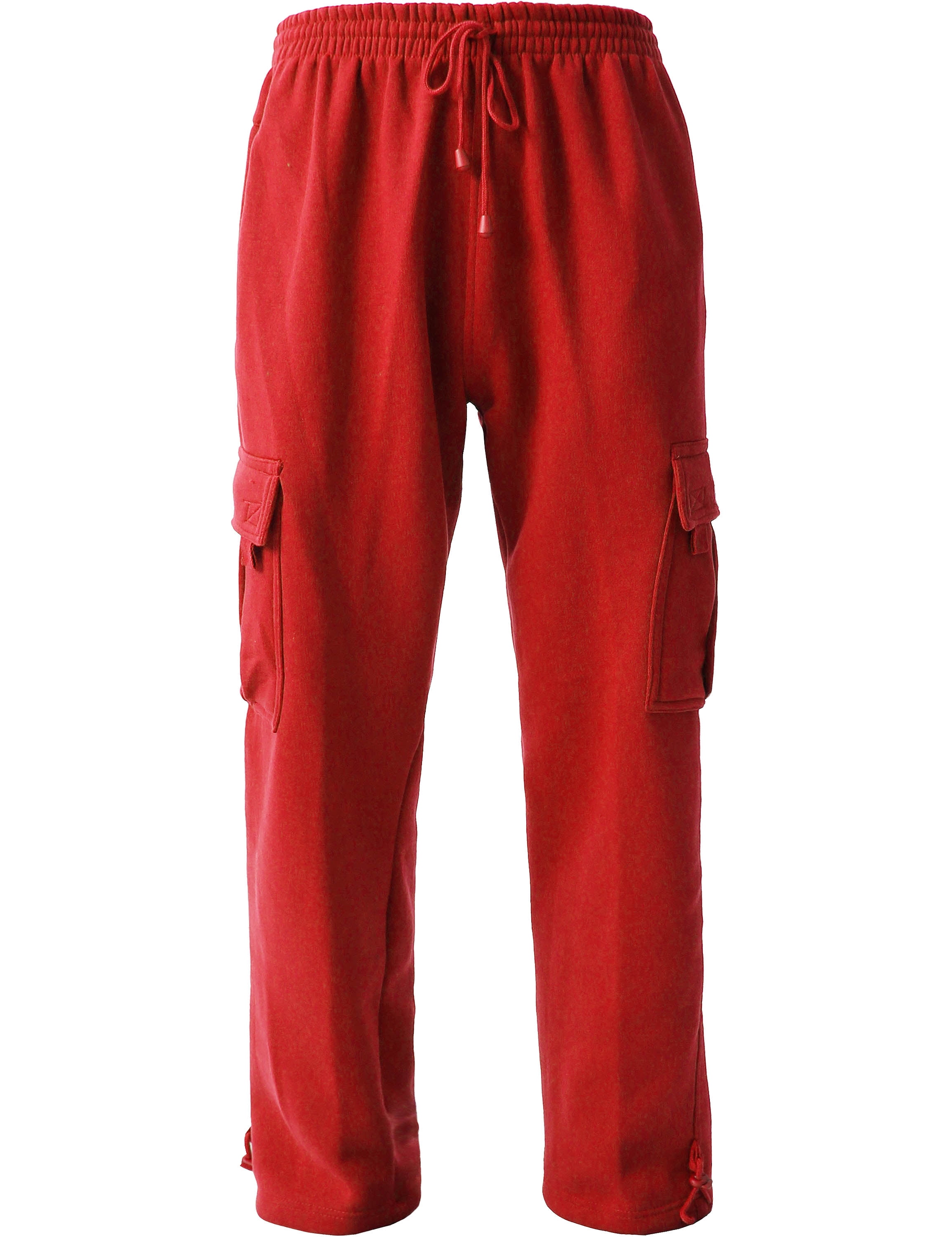 Hat And Beyond Mens Fleece Cargo Sweatpants Heavy Weight With Utility