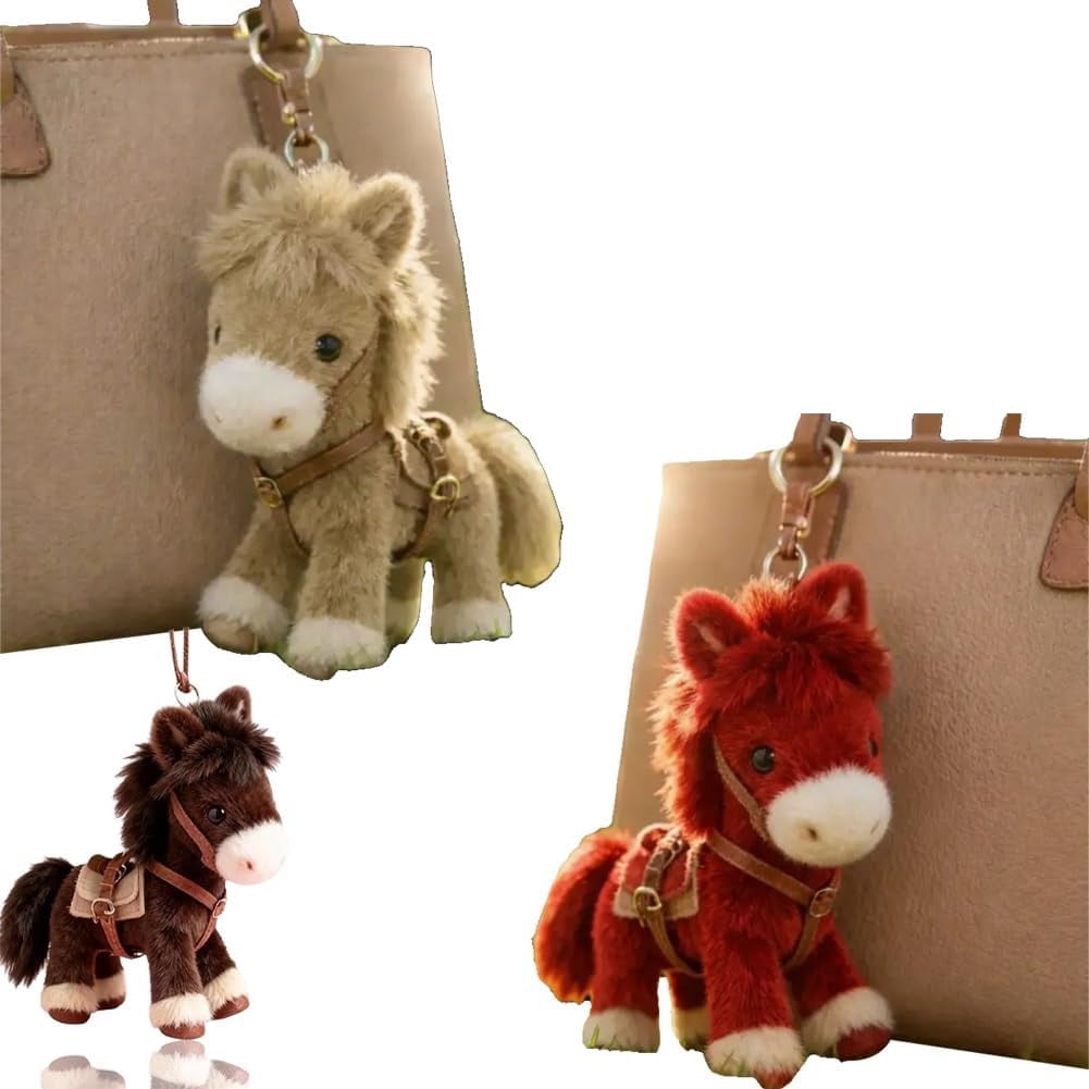 Vloiitin Plush Pony Bag Charm and Keychain, 2026 Year of the Horse New ...