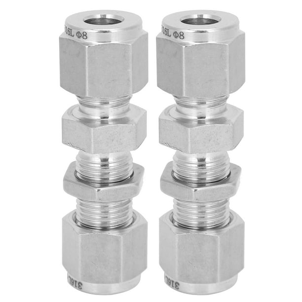 Compression Bulkhead,2Pcs Compression Bulkhead 316 Hydraulic ...