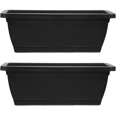 Flower Window Box Plastic Rectangular Window Planters with Saucer ...