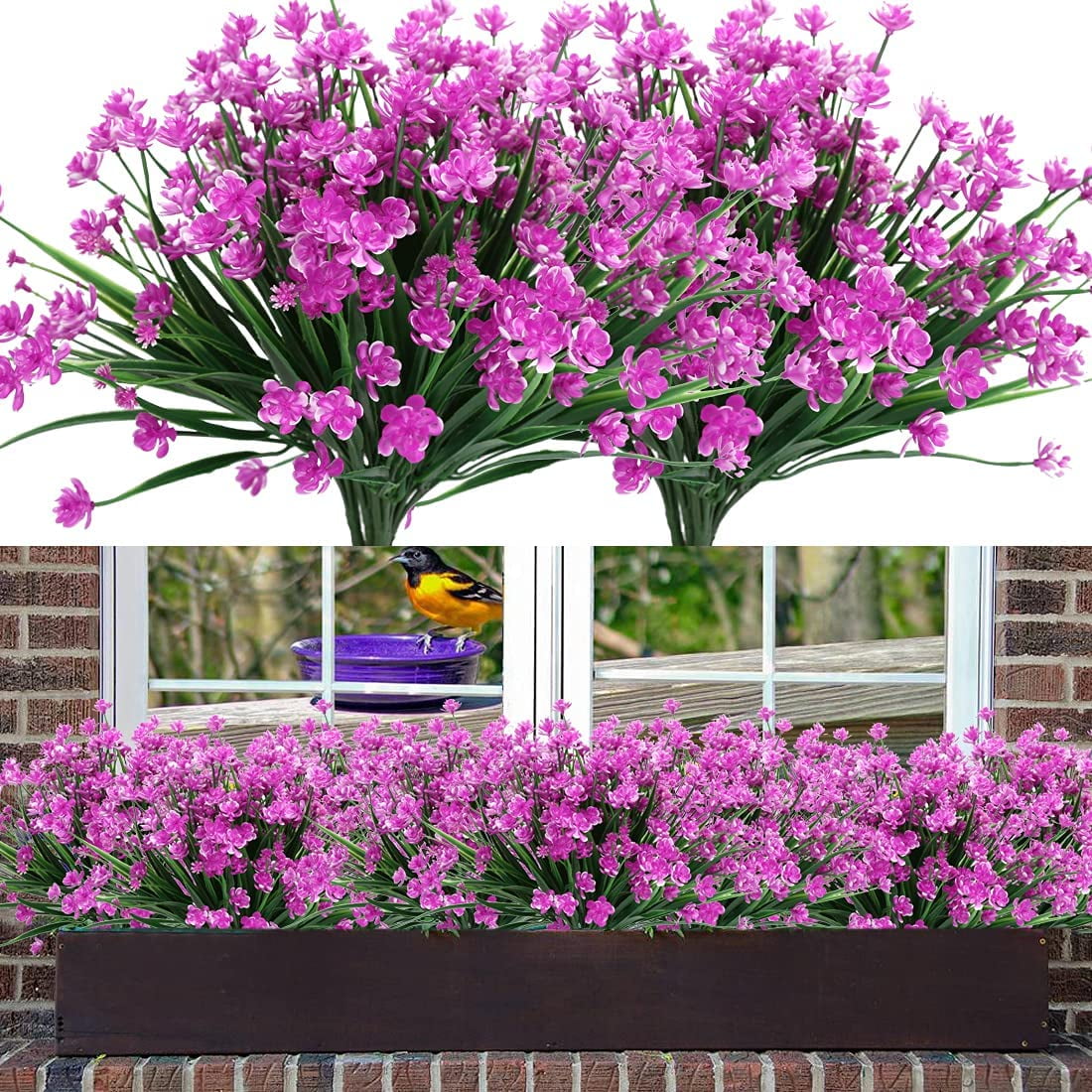 GRNSHTS 12 Bundles Artificial Flowers Fake Boxwood Plants Faux Plastic ...