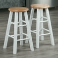 Winsome Element 2-Piece Counter Stools, Natural & White Finish ...