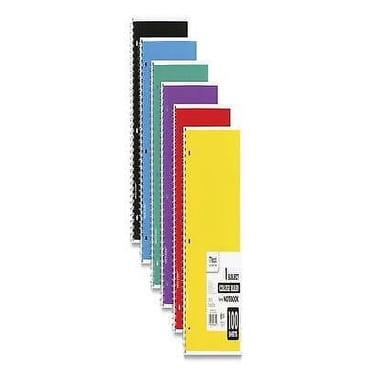 Spiral Notebook, 3-Hole Punched, 1 Subject, Wide/legal Rule, Randomly ...