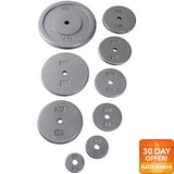 CAP Barbell Standard Cast Iron Weight Plate, 50 Lbs., Gray - Walmart.com