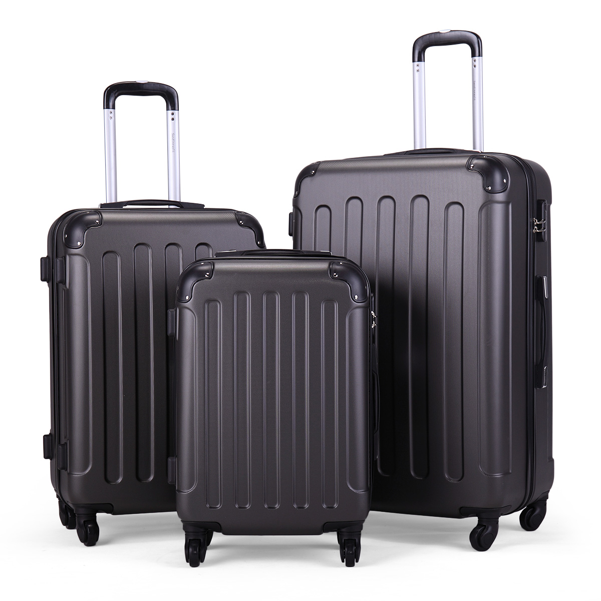 JAXPETY Jaxpety 3 Piece Luggage Set Hard Shell Travel Trolley Rolling JAXPETY Jaxpety 3 Piece Luggage Set Hard Shell Travel Trolley Rolling