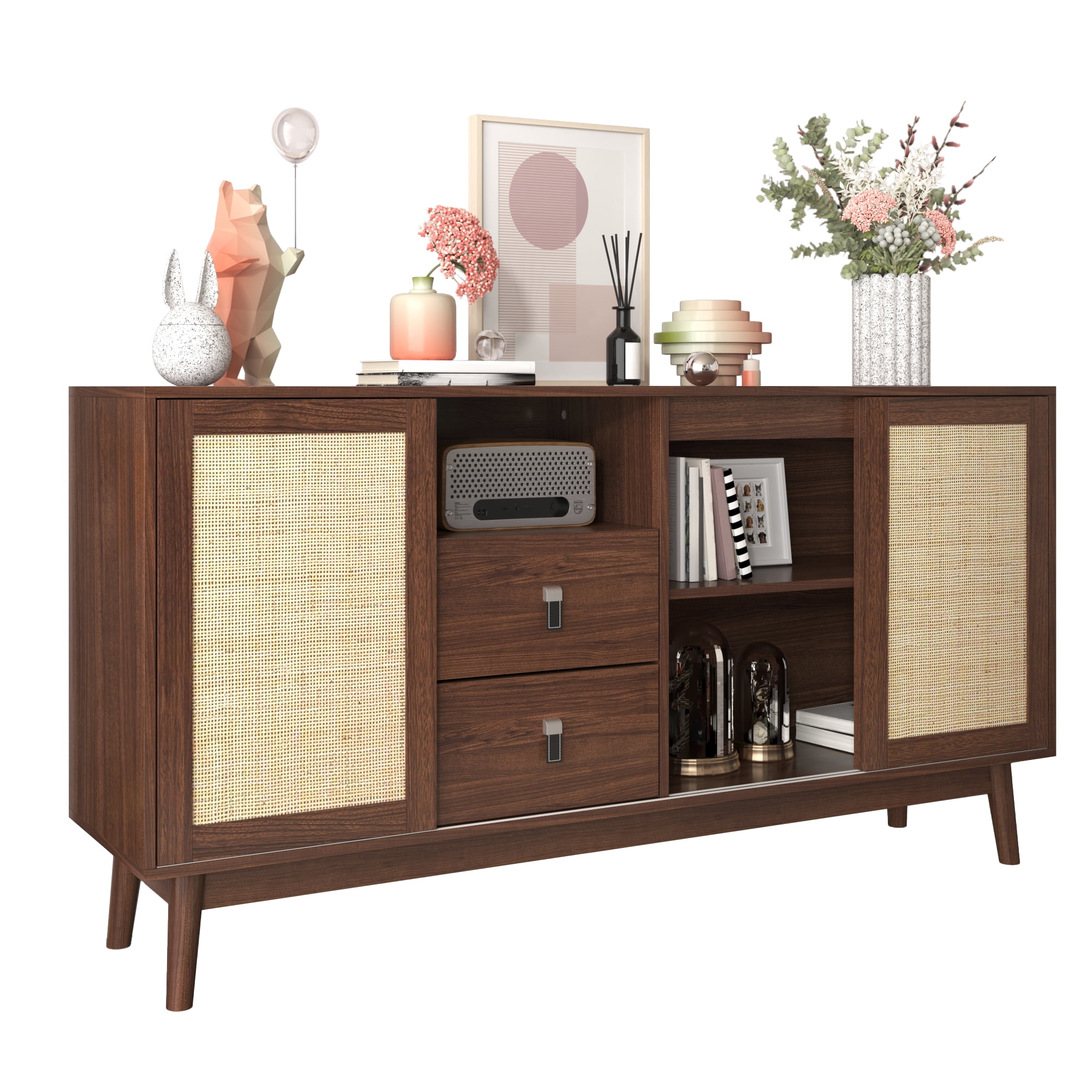 Click here for Noble House 61 Sideboard With Real Rattan Sliding... prices