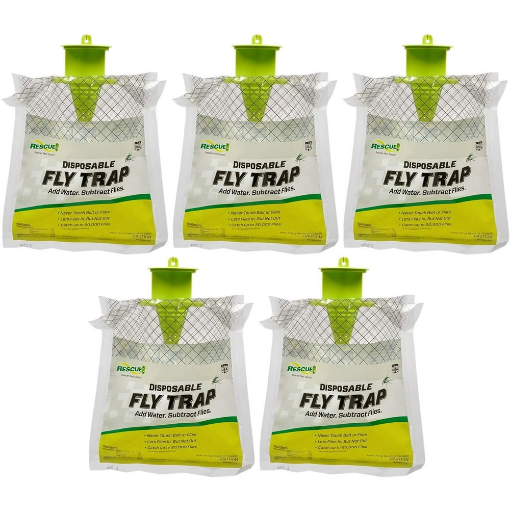 RESCUE! Outdoor Disposable Hanging Fly Trap - 5 Traps - Walmart.com ...