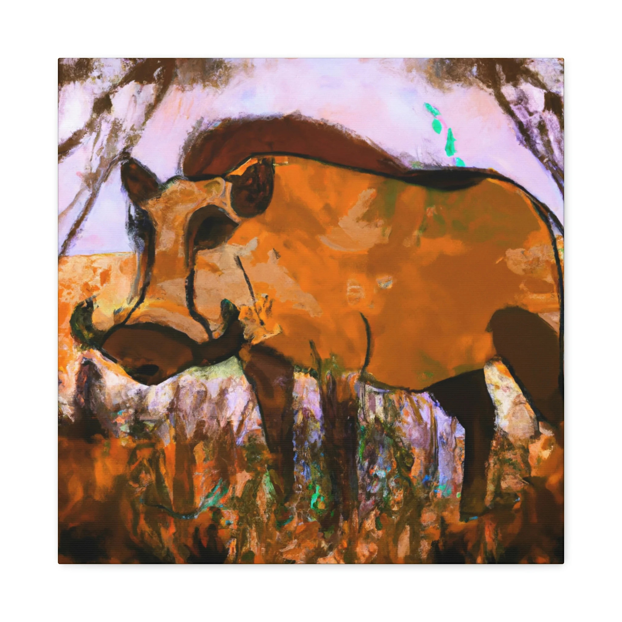 Warthog in Moonlight - Canvas - Walmart.com
