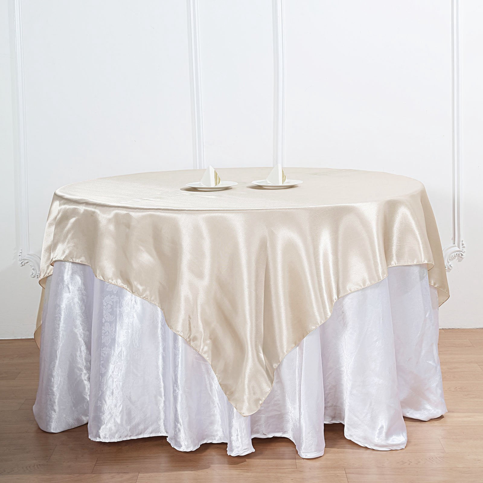 Efavormart 60" SATIN Square Tablecloth Overlay For Wedding Catering ...