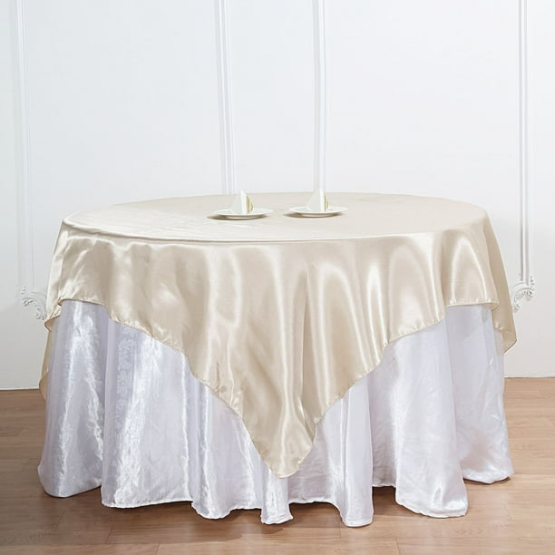 Efavormart 60" SATIN Square Tablecloth Overlay For Wedding Catering ...
