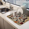 Abstract Line Art Dish Drying Mats for Kitchen Counter, Vintage ...