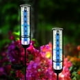 Gowinsee Rain Gauge with 7 Inch Glass Tube, Solar Rain Gauge with LED ...