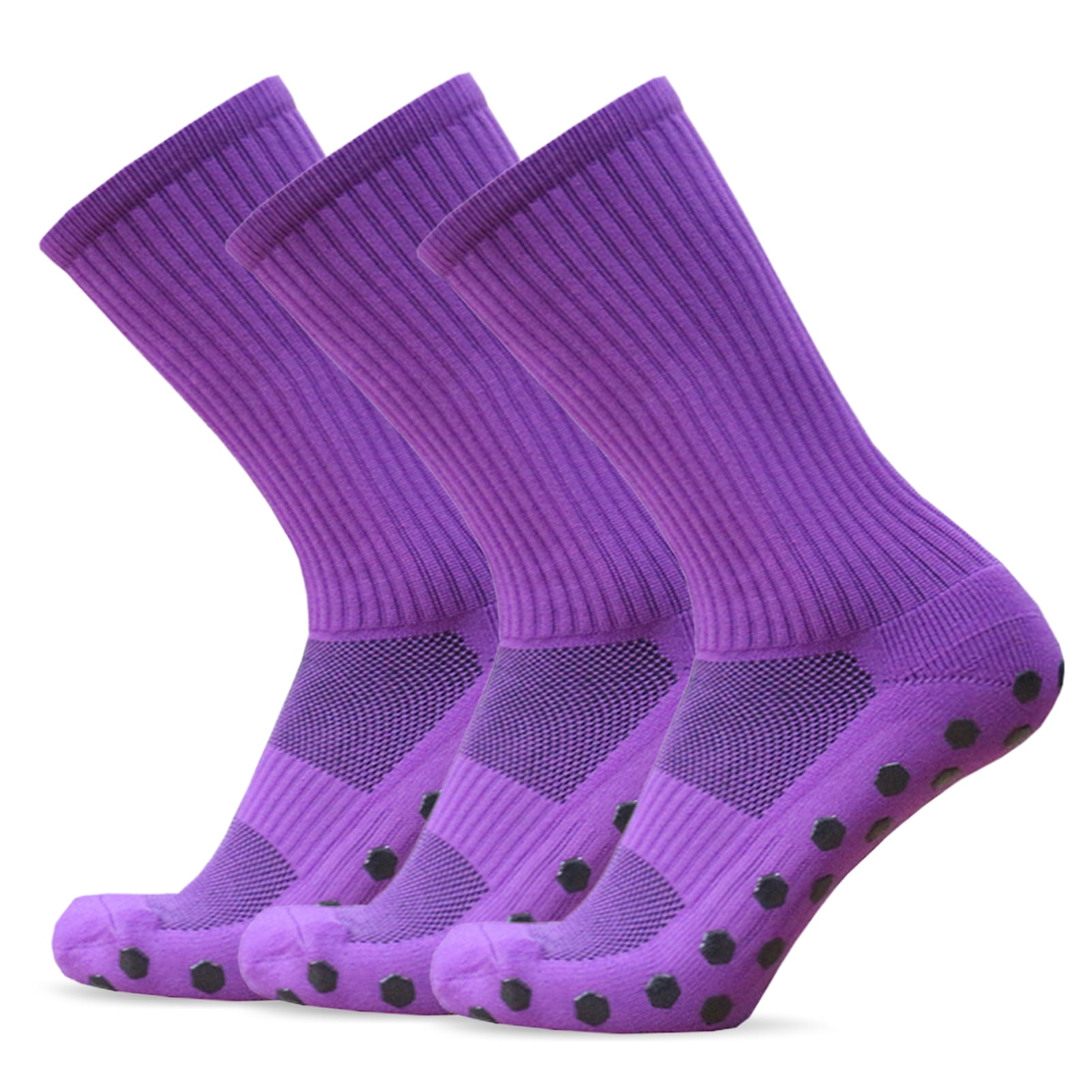 Click here for Yeacher Hexagon Grip Soccer Socks - Purple  3-Pack... prices