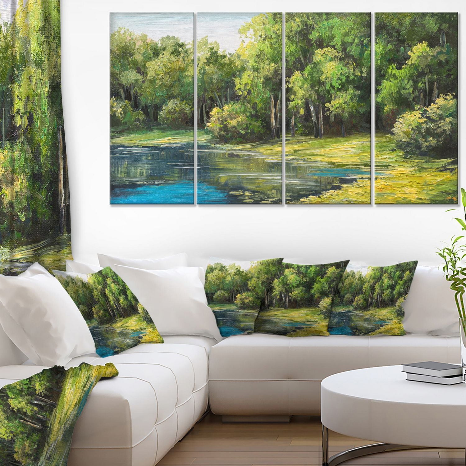 Click here for Designart Design Art Summer Day Lake In Forest Can... prices